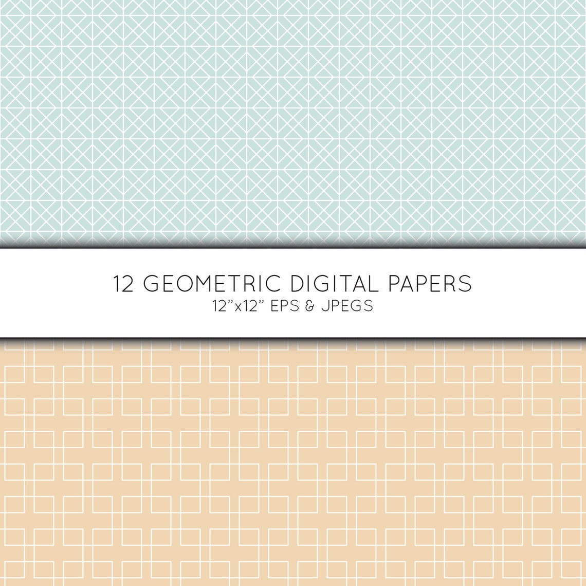 Geometric Digital Paper Geometric Scrapbook Paper Digital | Etsy
