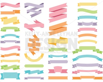 Digital Ribbons Clipart Digital Labels Digital Banner Clip | Etsy