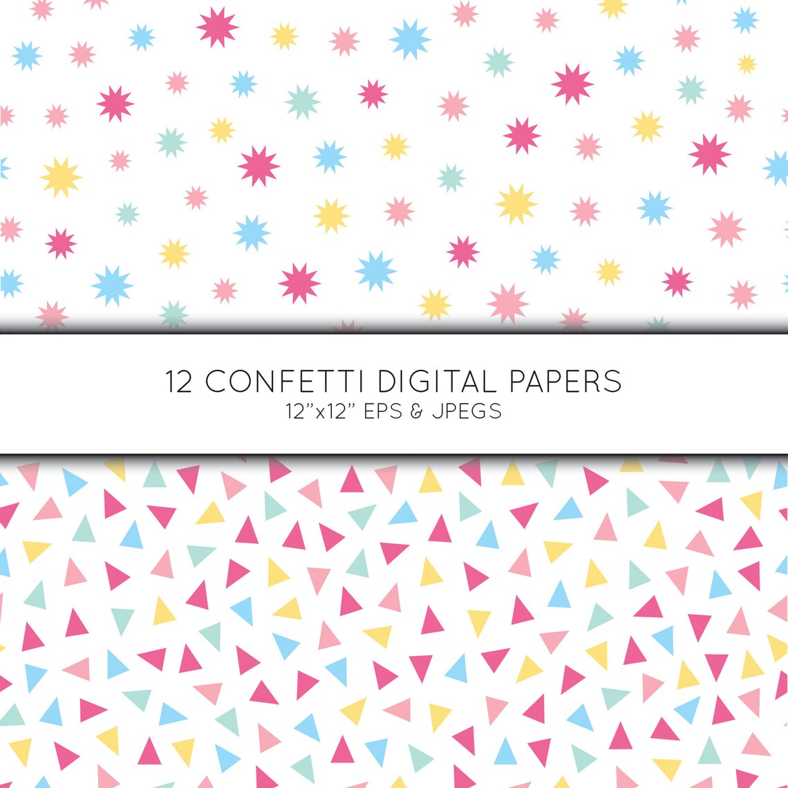 Party Digital Paper Confetti Scrapbook Paper Sprinkles | Etsy
