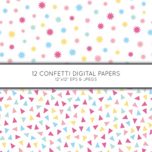Party Digital Paper, Confetti Scrapbook Paper, Sprinkles, Digital Paper ...