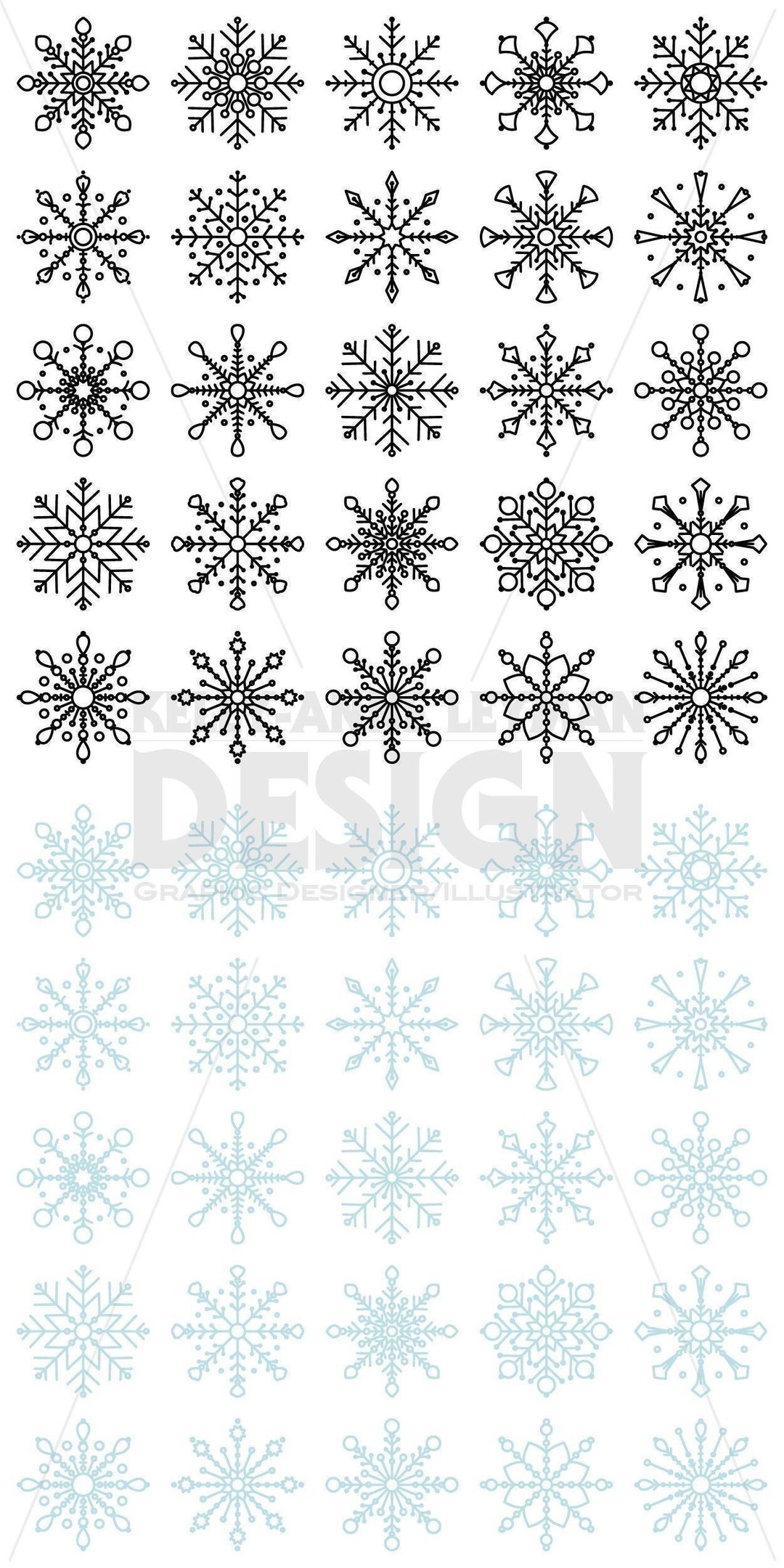 Snowflake Clipart, Christmas Clipart, Winter Clip Art, Snow, Commercial ...