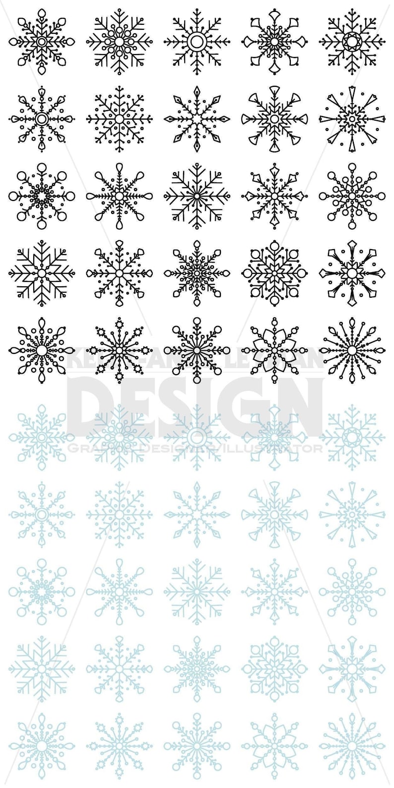 Snowflake Clipart, Christmas Clipart, Winter Clip Art, Snow, Commercial ...