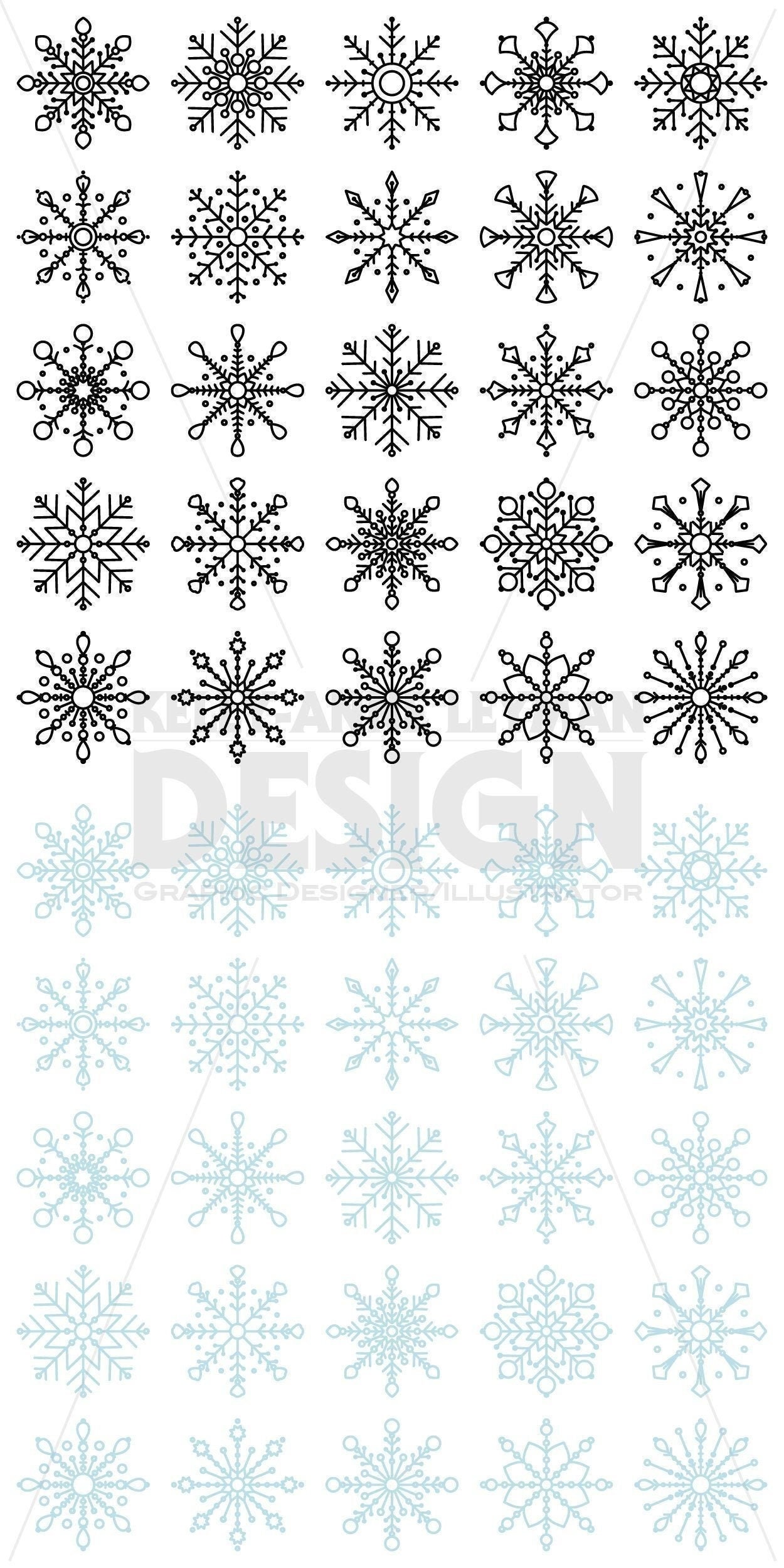Snowflake Clipart, Christmas Clipart, Winter Clip Art, Snow, Commercial ...