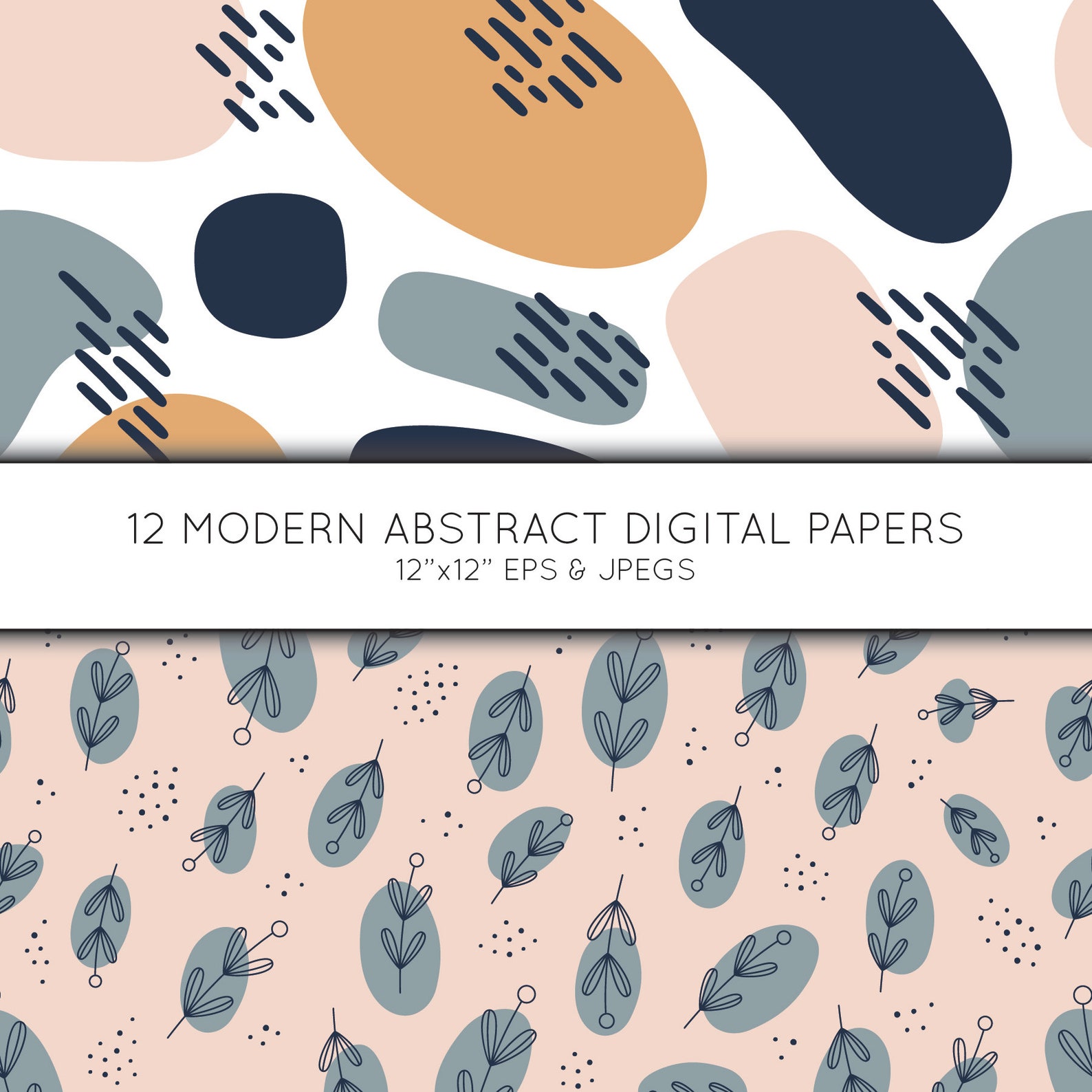 Abstract Digital Paper Modern Scrapbook Paper Boho Digital - Etsy UK