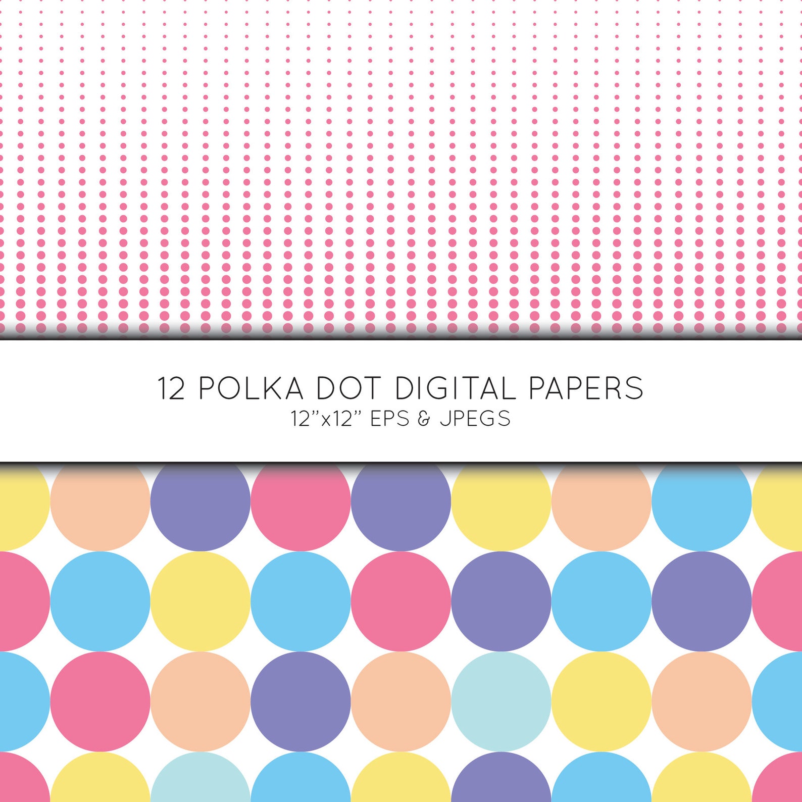 Dot Digital Paper Polka Dot Scrapbook Paper Dot Digital | Etsy