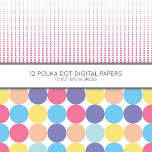 Dot Digital Paper, Polka Dot Scrapbook Paper, Dot Digital Paper Pack ...