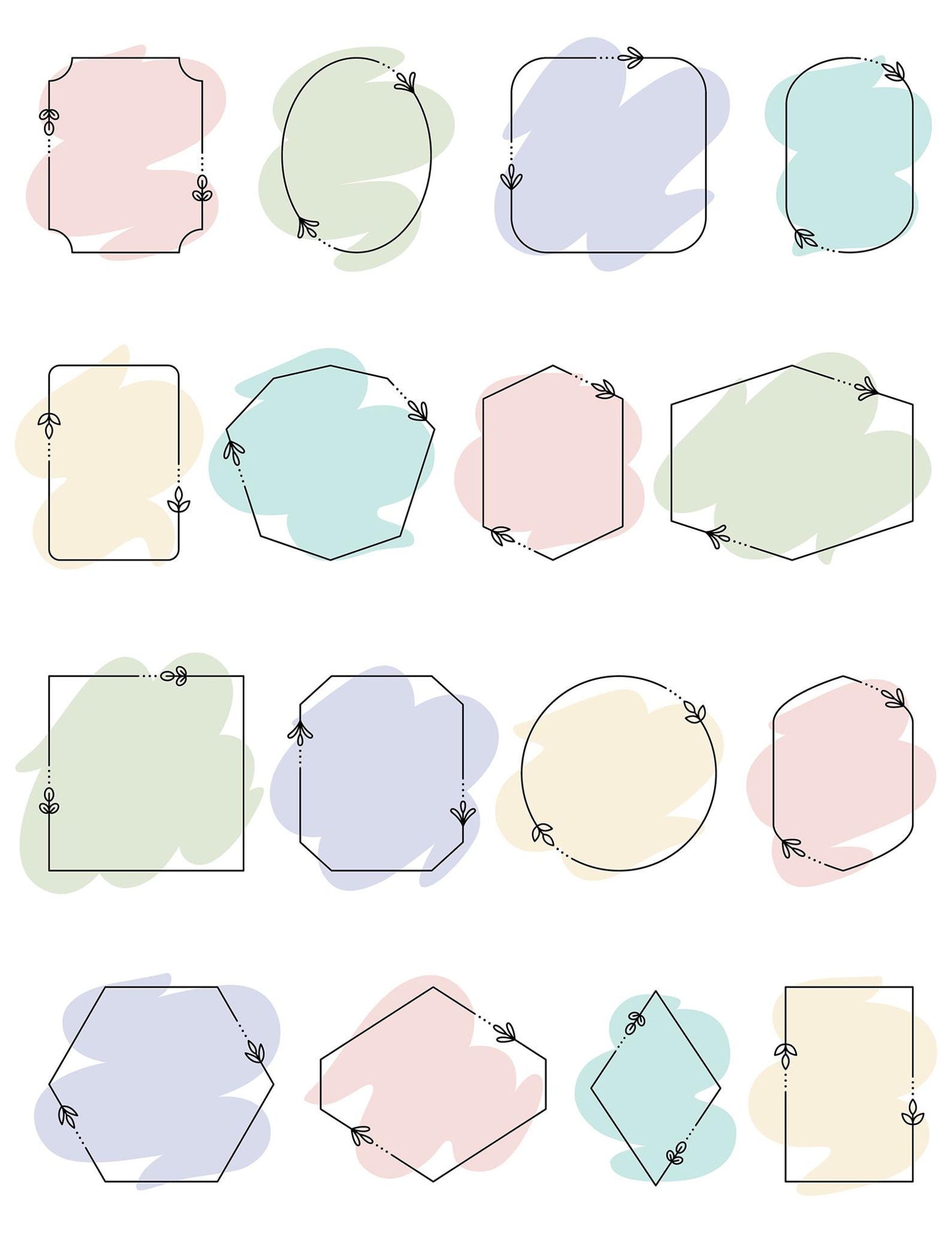 Digital Frames Clipart, Digital Labels Clip Art Set, Digital Clip Art ...