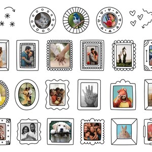 Digital Frames Clipart, Doodle Frames Clipart, Hand Drawn Frames ...