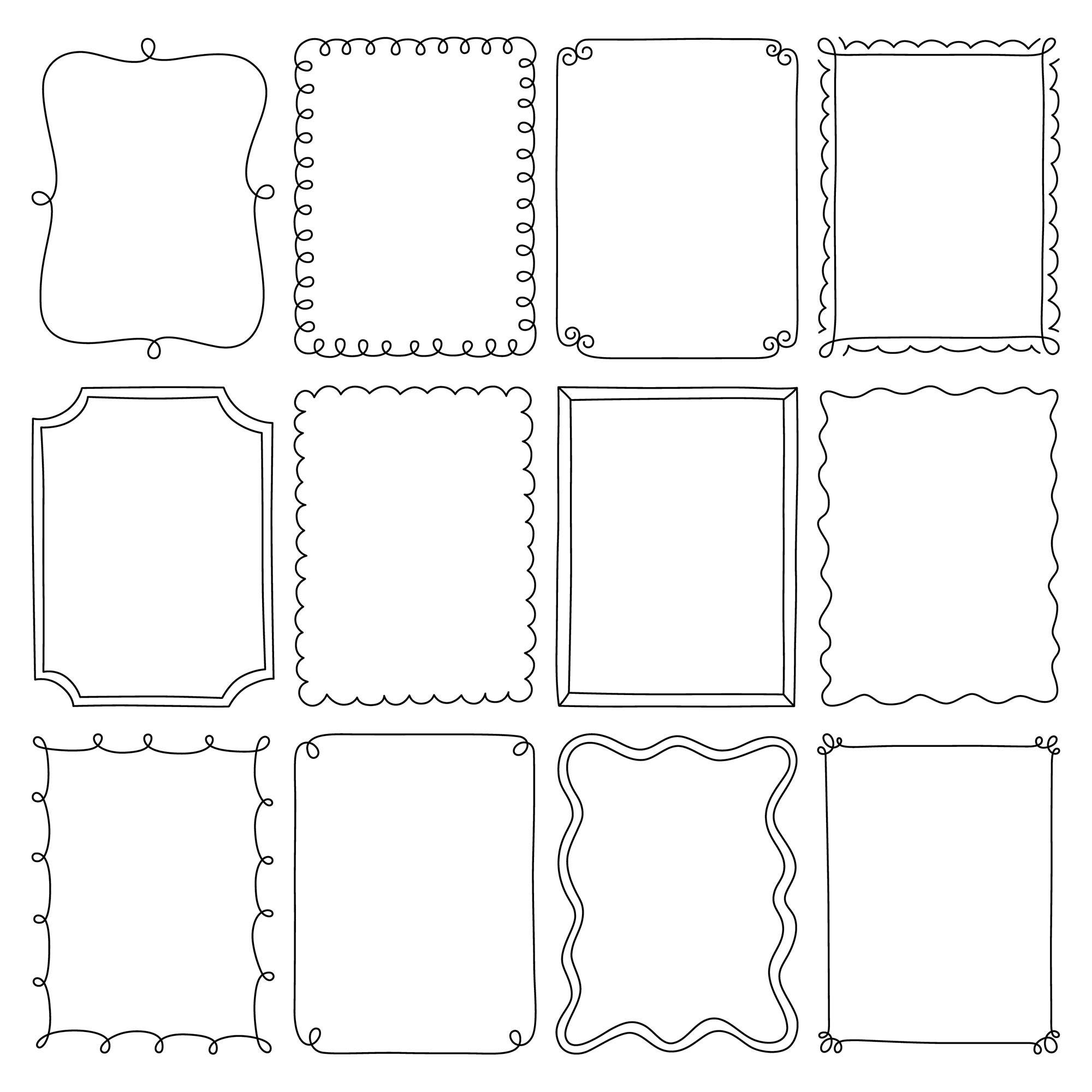 Frames Clipart, Border Clipart, 8.5 X 11, Page Border, Hand Drawn ...