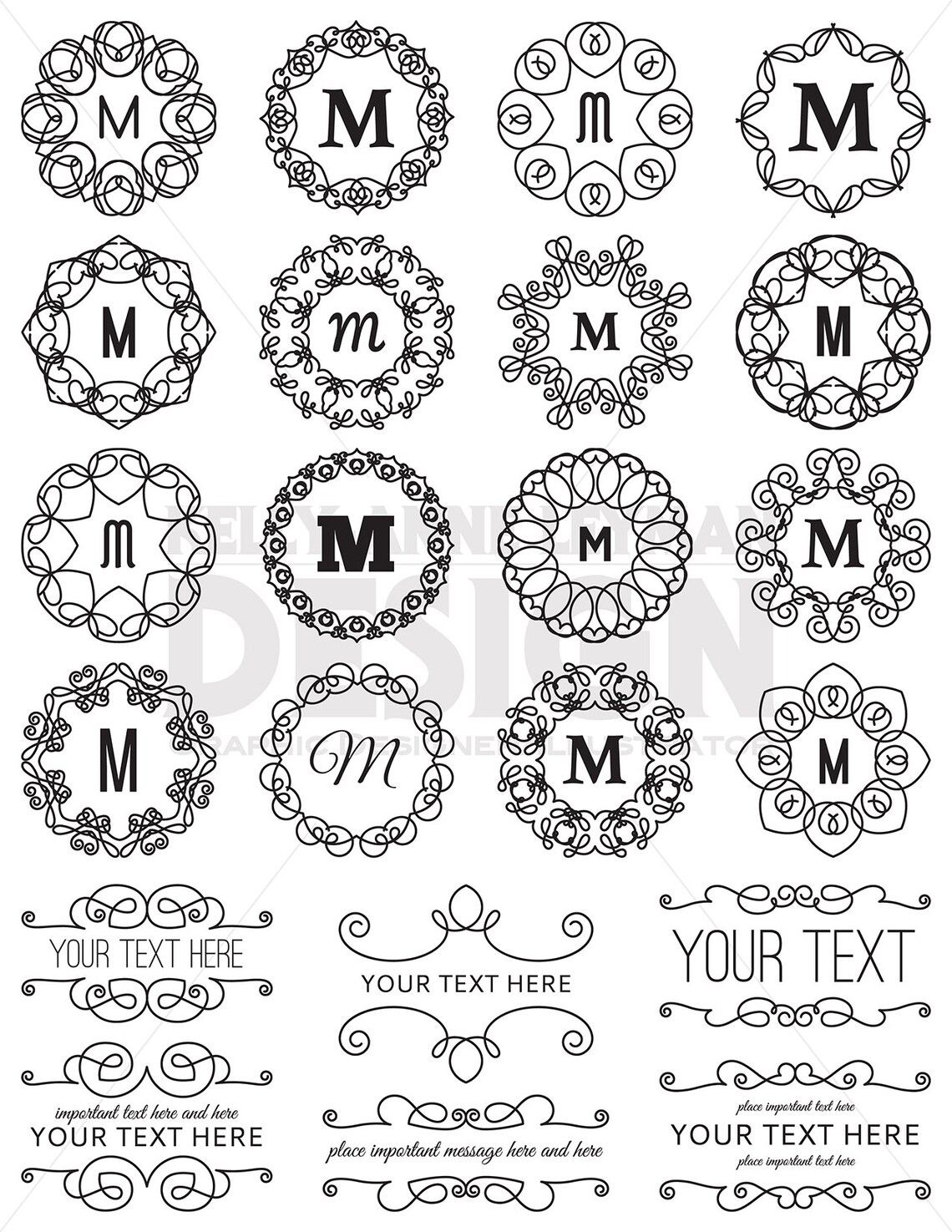 Circle Digital Frames Clipart Digital Labels Clipart Set - Etsy