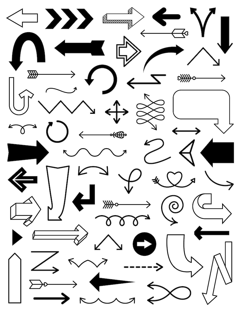 Arrow Clipart, Digital Arrows Clipart, Clip Art Set, Digital Clipart ...