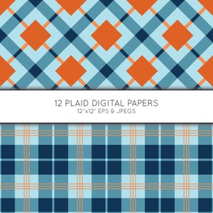 Plaid Digital Paper, Buffalo Plaid Scrapbook Paper, Check Digital Paper ...
