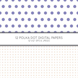 Dot Digital Paper, Polka Dot Scrapbook Paper, Dot Digital Paper Pack ...
