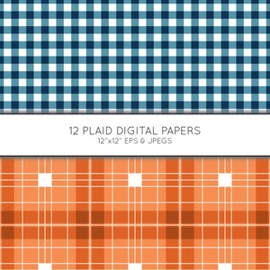Plaid Digital Paper, Buffalo Plaid Scrapbook Paper, Check Digital Paper ...