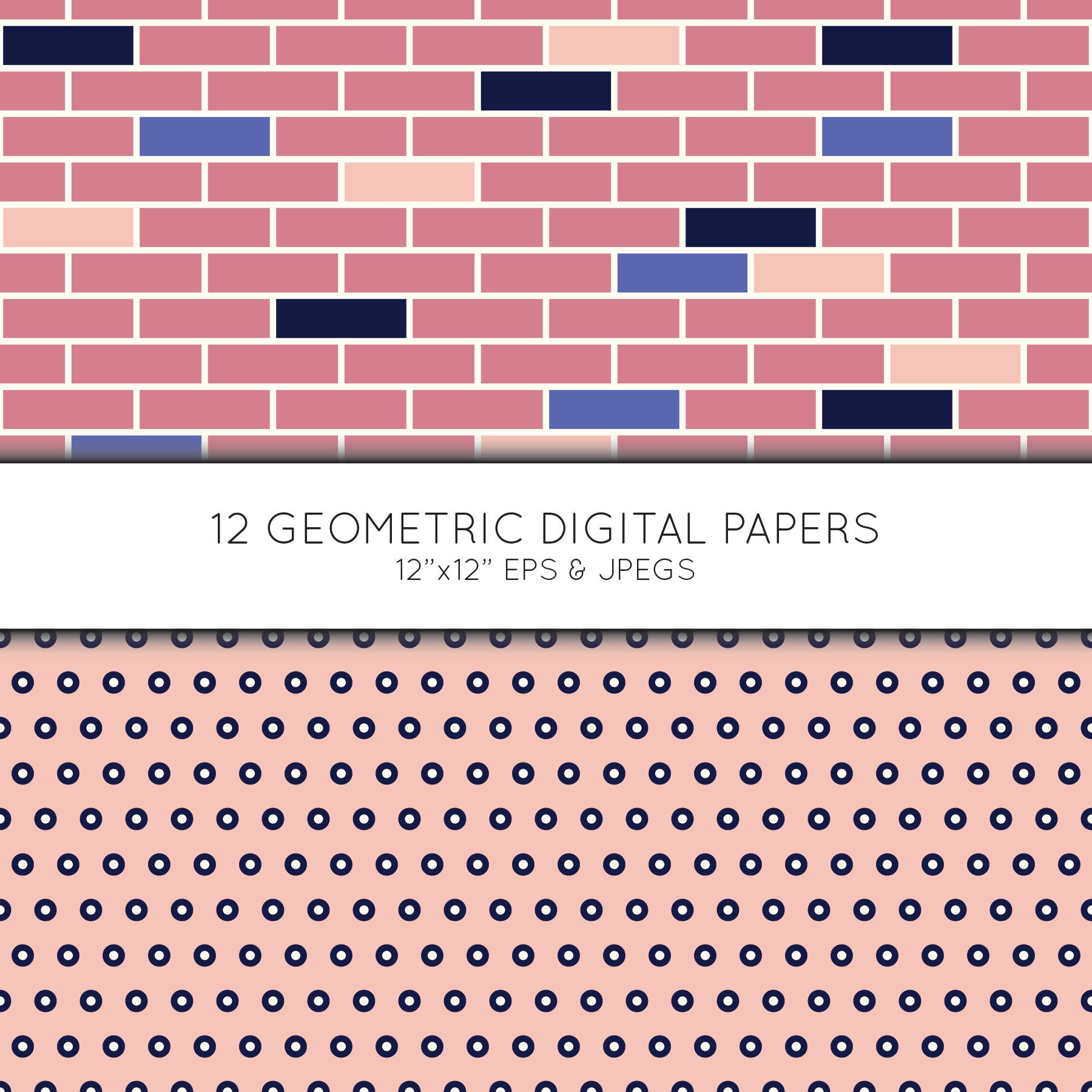 Geometric Digital Paper, Geometric Scrapbook Paper, Digital Paper Pack ...
