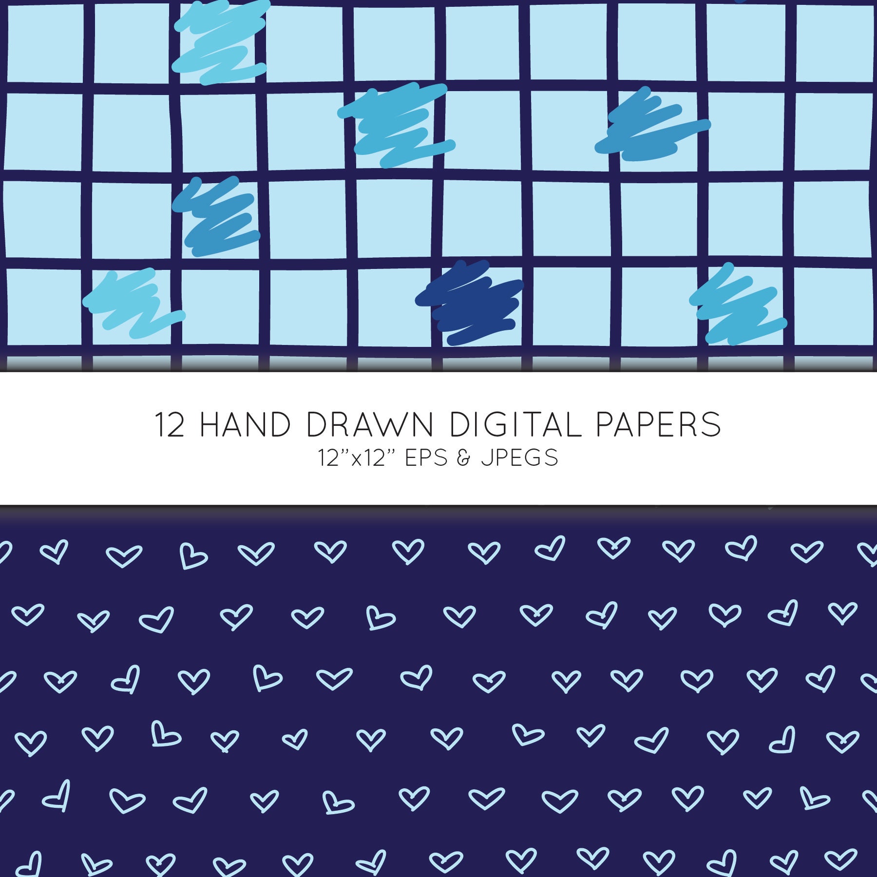 Abstract Digital Paper Hand Drawn Modern Scrapbook Paper - Etsy