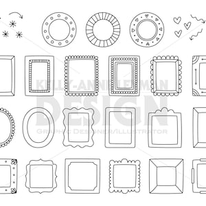Digital Frames Clipart, Doodle Frames Clipart, Hand Drawn Frames ...