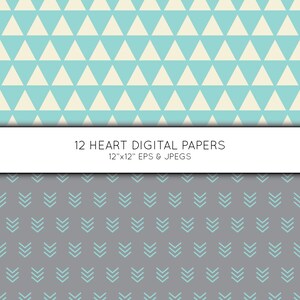 Valentine Digital Paper, Heart Scrapbook Paper, Heart Digital Paper ...