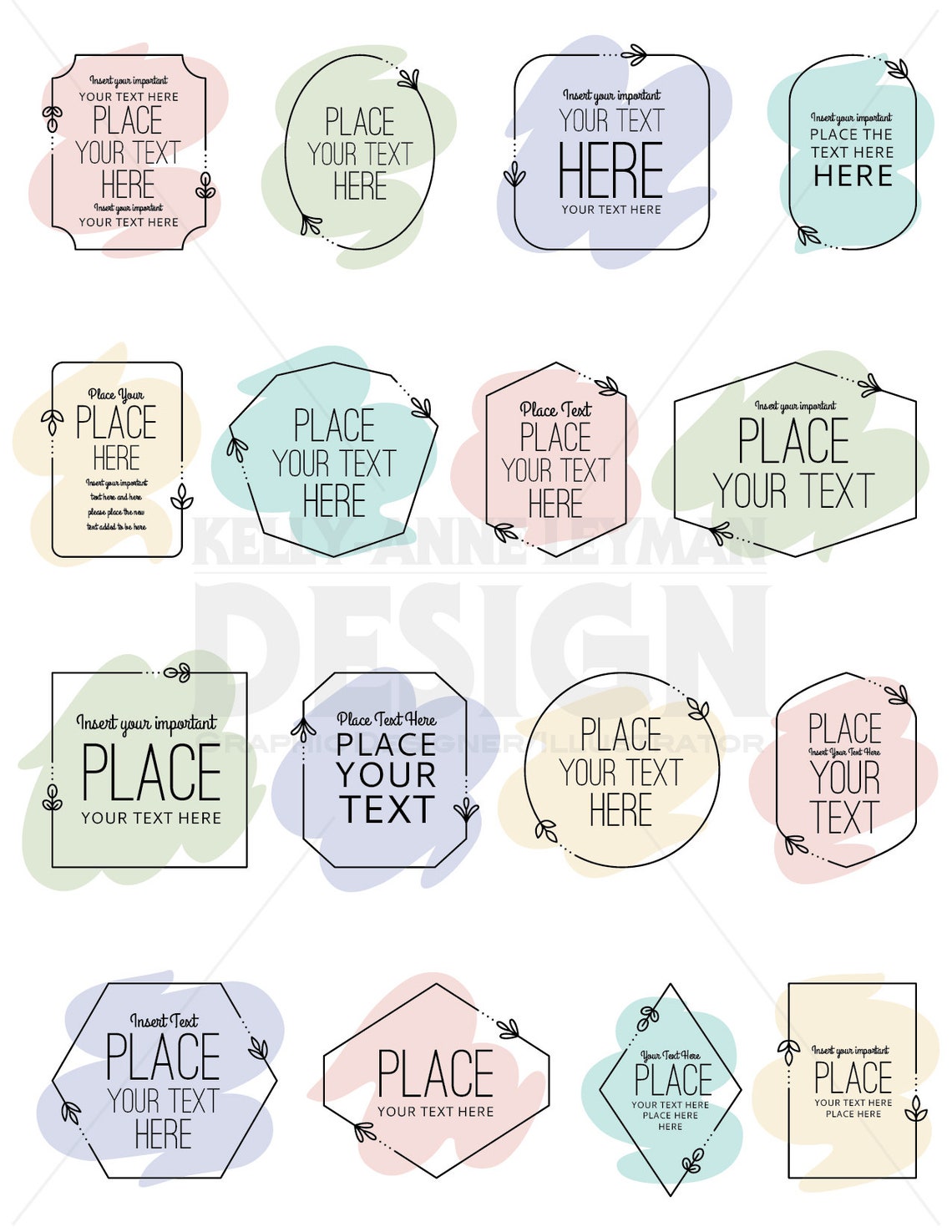 Digital Frames Clipart Digital Labels Clip Art Set Digital - Etsy