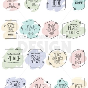 Digital Frames Clipart, Digital Labels Clip Art Set, Digital Clip Art ...