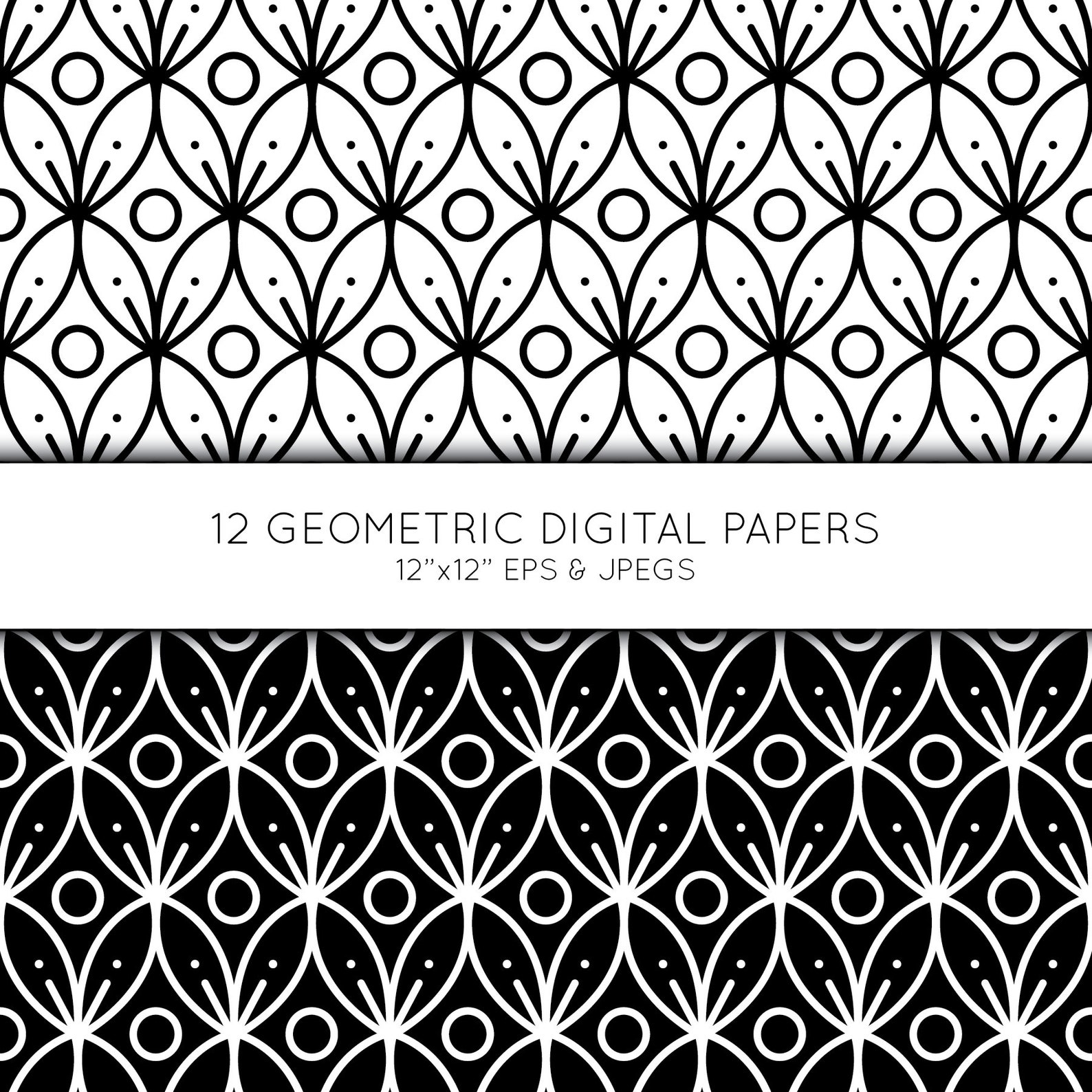 Geometric Digital Paper Geometric Scrapbook Paper Digital | Etsy