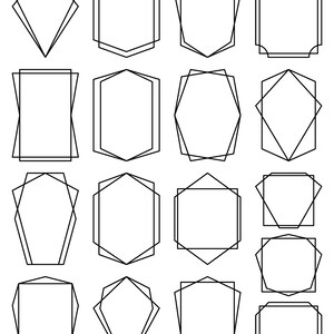 Geometric Digital Frames Clipart, Polygonal Frames, Digital Labels Clip ...