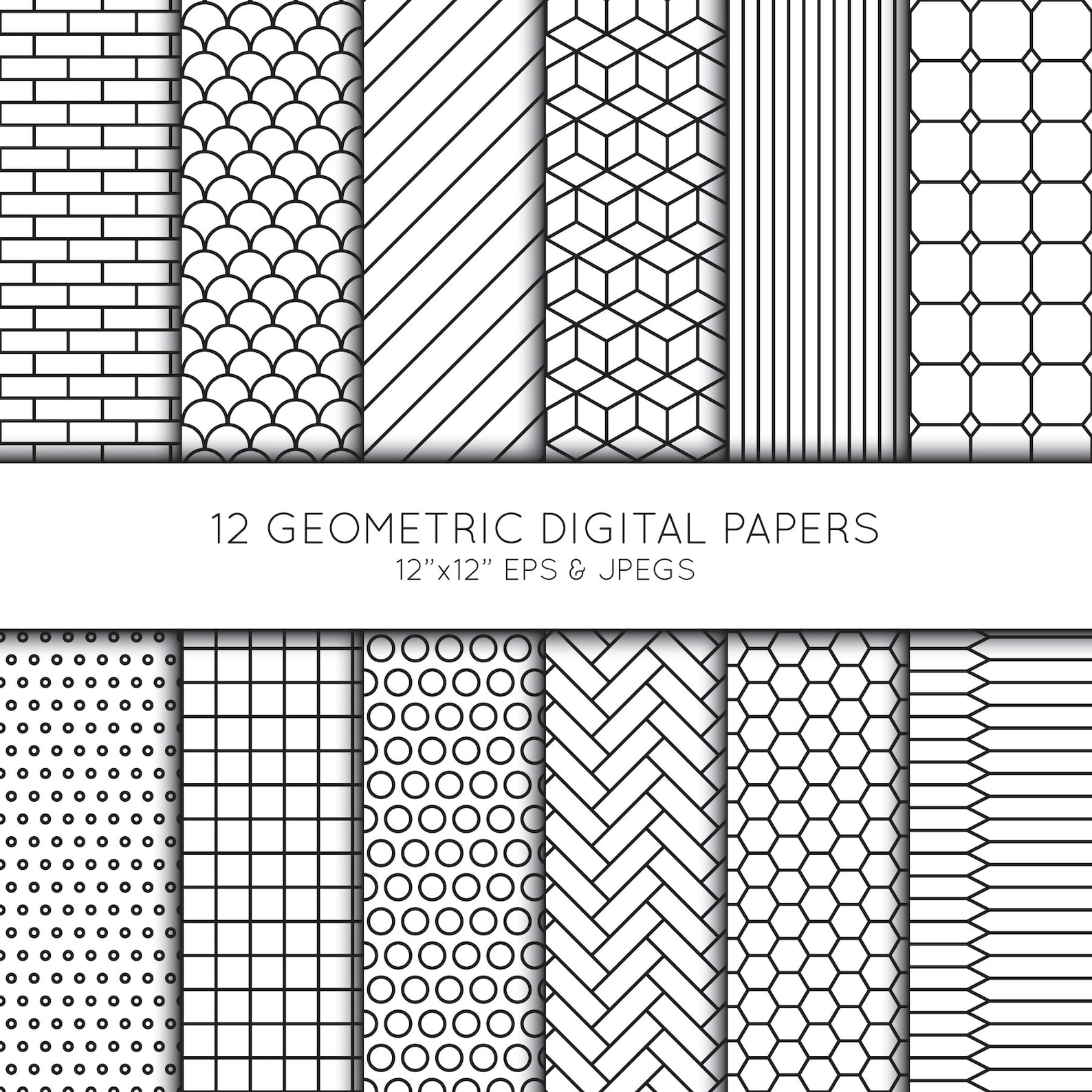 Geometric Digital Paper Geometric Scrapbook Paper Digital - Etsy