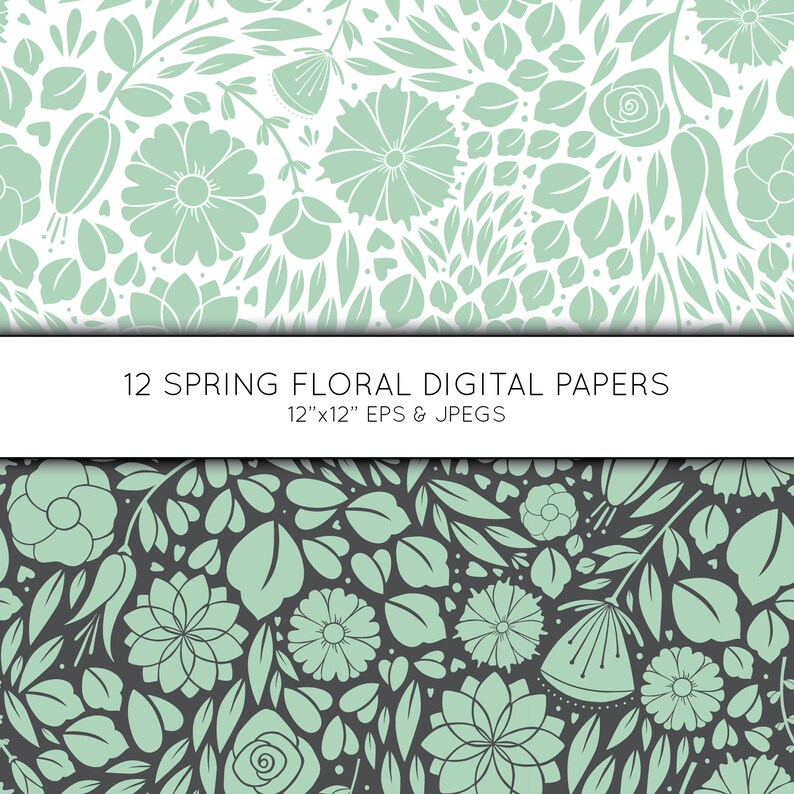 Floral Digital Paper Flower Scrapbook Paper Digital Paper - Etsy