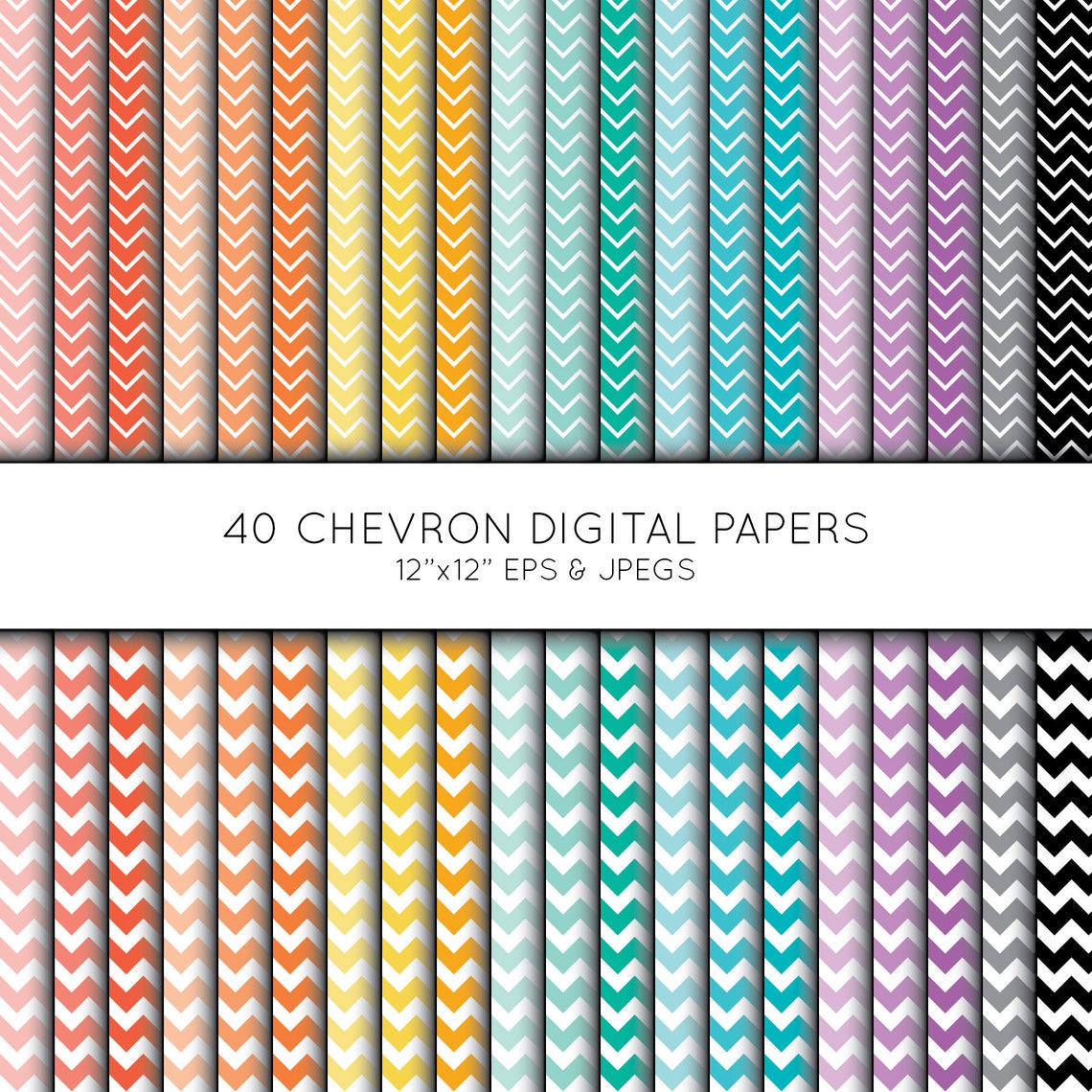 Chevron Digital Paper Chevron Scrapbook Paper Digital Paper | Etsy