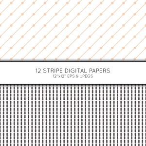 Stripe Digital Paper, Striped Scrapbook Paper, Stripes Digital Paper ...