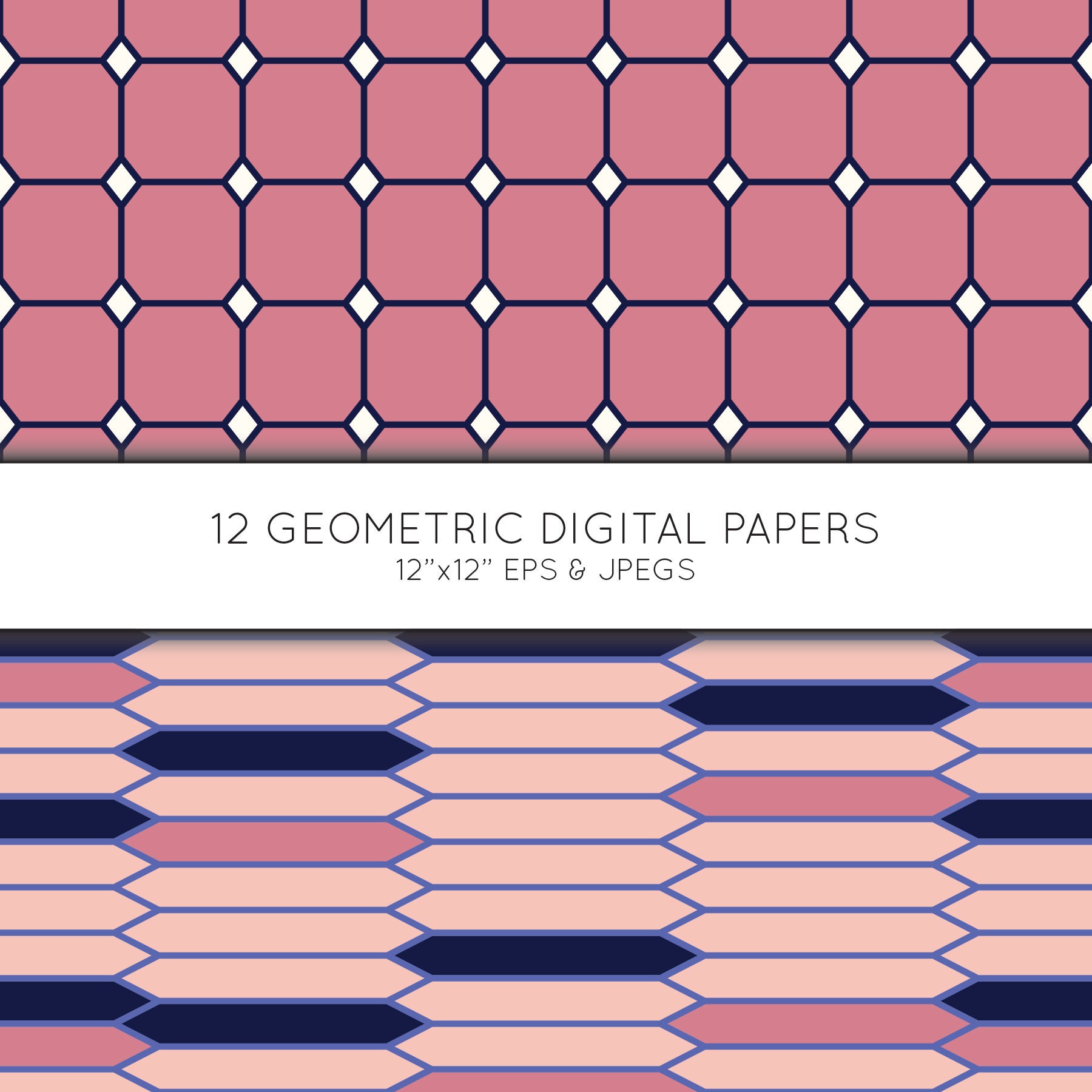 Geometric Digital Paper, Geometric Scrapbook Paper, Digital Paper Pack ...