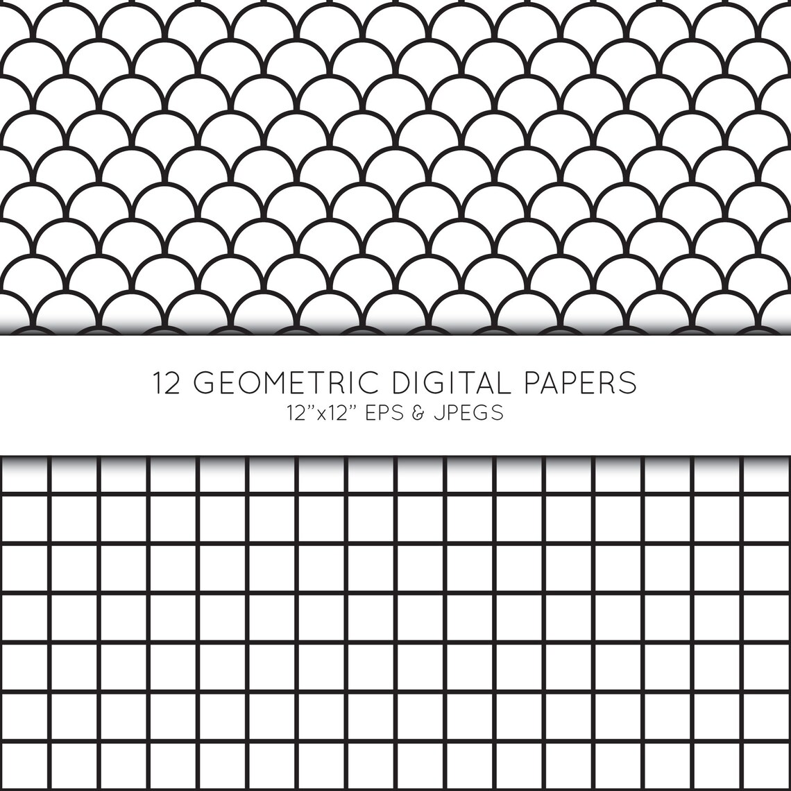 Geometric Digital Paper Geometric Scrapbook Paper Digital - Etsy