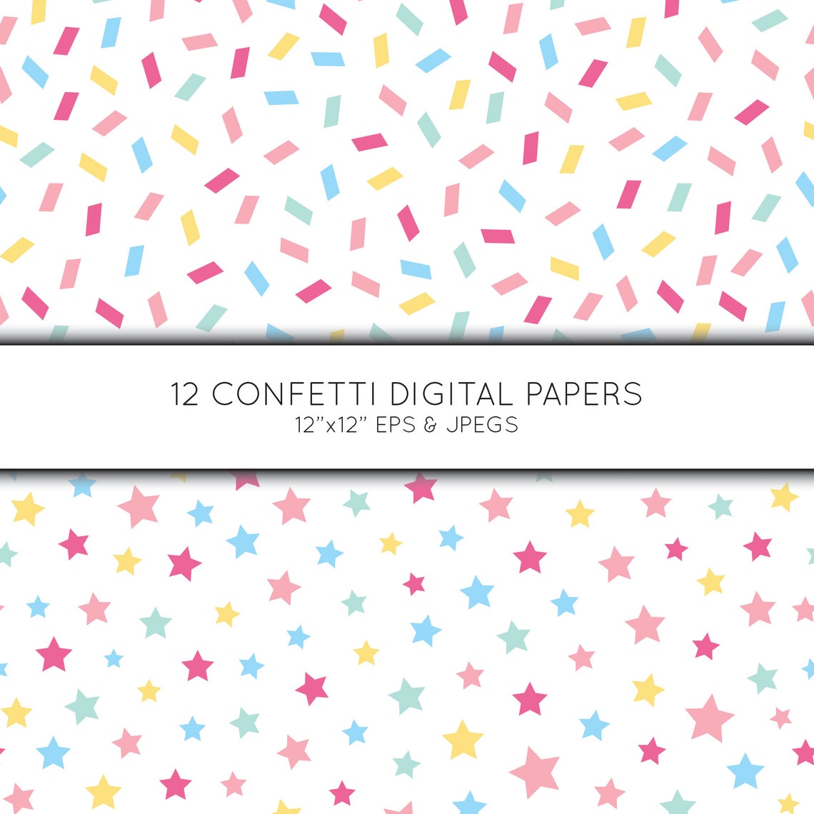 Party Digital Paper Confetti Scrapbook Paper Sprinkles | Etsy