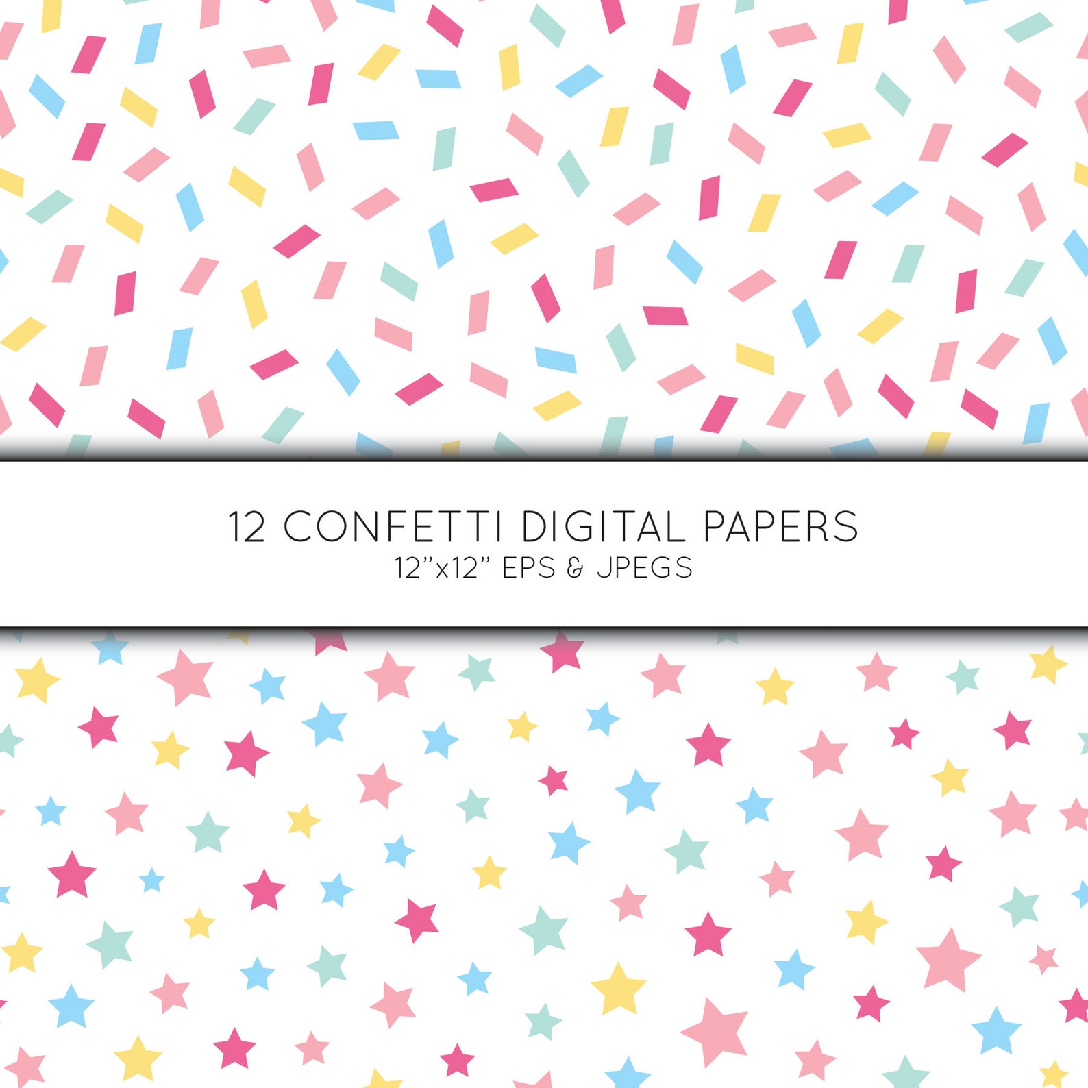 Party Digital Paper Confetti Scrapbook Paper Sprinkles | Etsy
