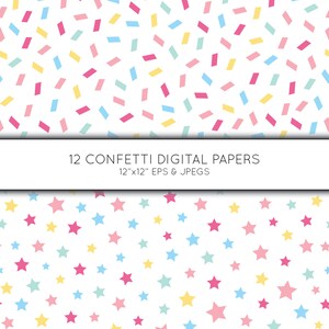 Party Digital Paper, Confetti Scrapbook Paper, Sprinkles, Digital Paper ...