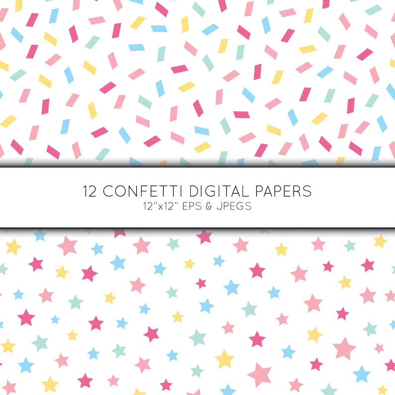 Party Digital Paper Confetti Scrapbook paper Sprinkles | Etsy