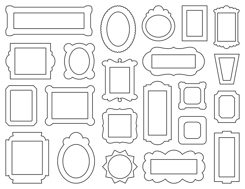 Digital Frames Clipart, Digital Labels Clip Art Set, Digital Clip Art ...