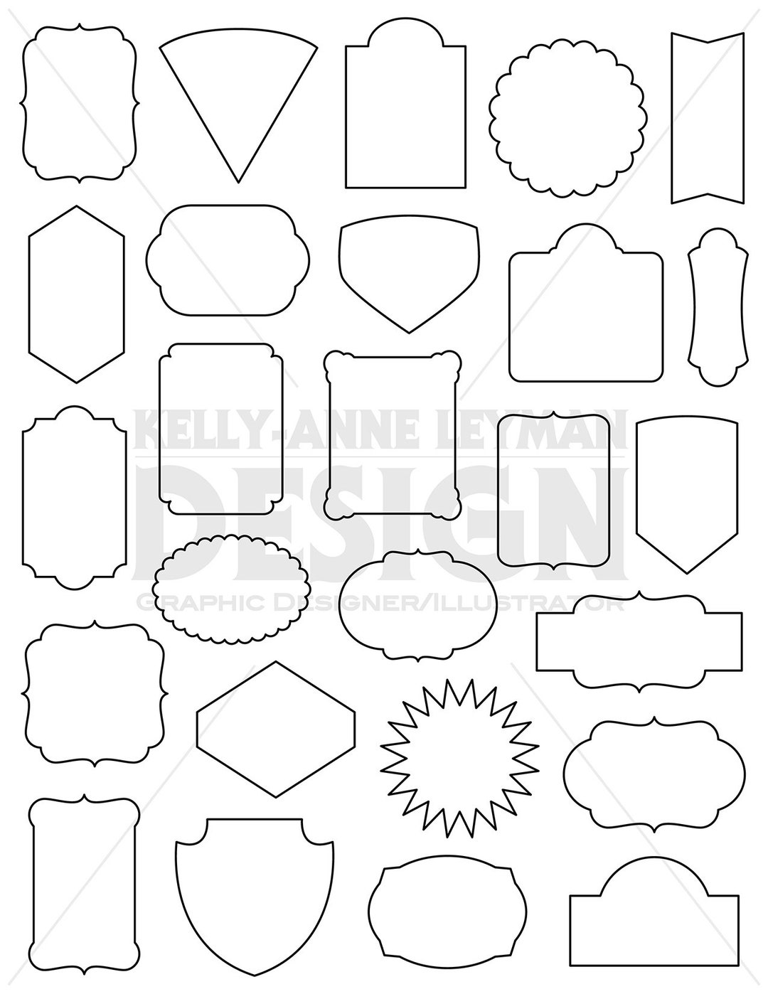 Digital Frames Clipart, Digital Labels Clip Art Set, Digital Clip Art ...