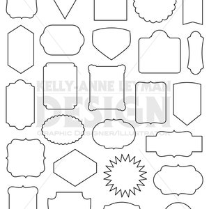 Digital Frames Clipart, Digital Labels Clip Art Set, Digital Clip Art ...
