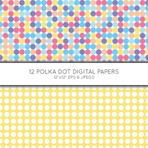 Dot Digital Paper, Polka Dot Scrapbook Paper, Dot Digital Paper Pack ...