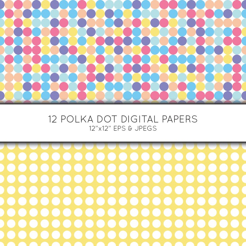 Dot Digital Paper, Polka Dot Scrapbook Paper, Dot Digital Paper Pack ...