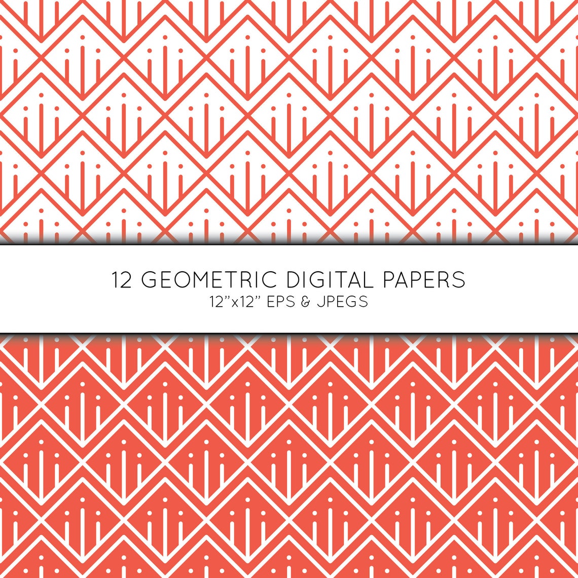 Geometric Digital Paper, Geometric Scrapbook Paper, Digital Paper Pack ...