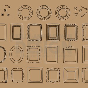 Digital Frames Clipart, Doodle Frames Clipart, Hand Drawn Frames ...
