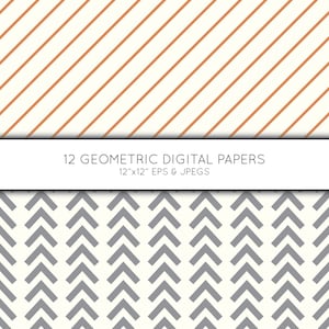 Geometric Digital Paper, Geometric Scrapbook Paper, Digital Paper Pack ...
