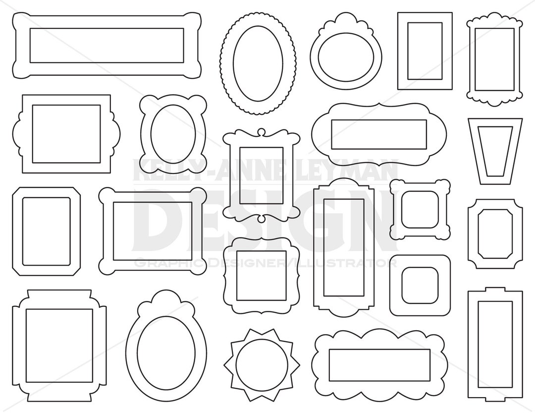 Digital Frames Clipart, Digital Labels Clip Art Set, Digital Clip Art ...