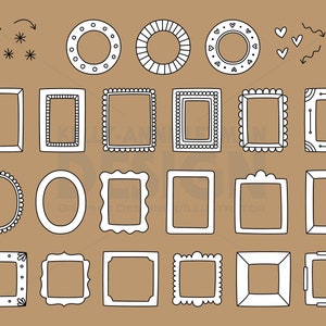 Digital Frames Clipart, Doodle Frames Clipart, Hand Drawn Frames ...