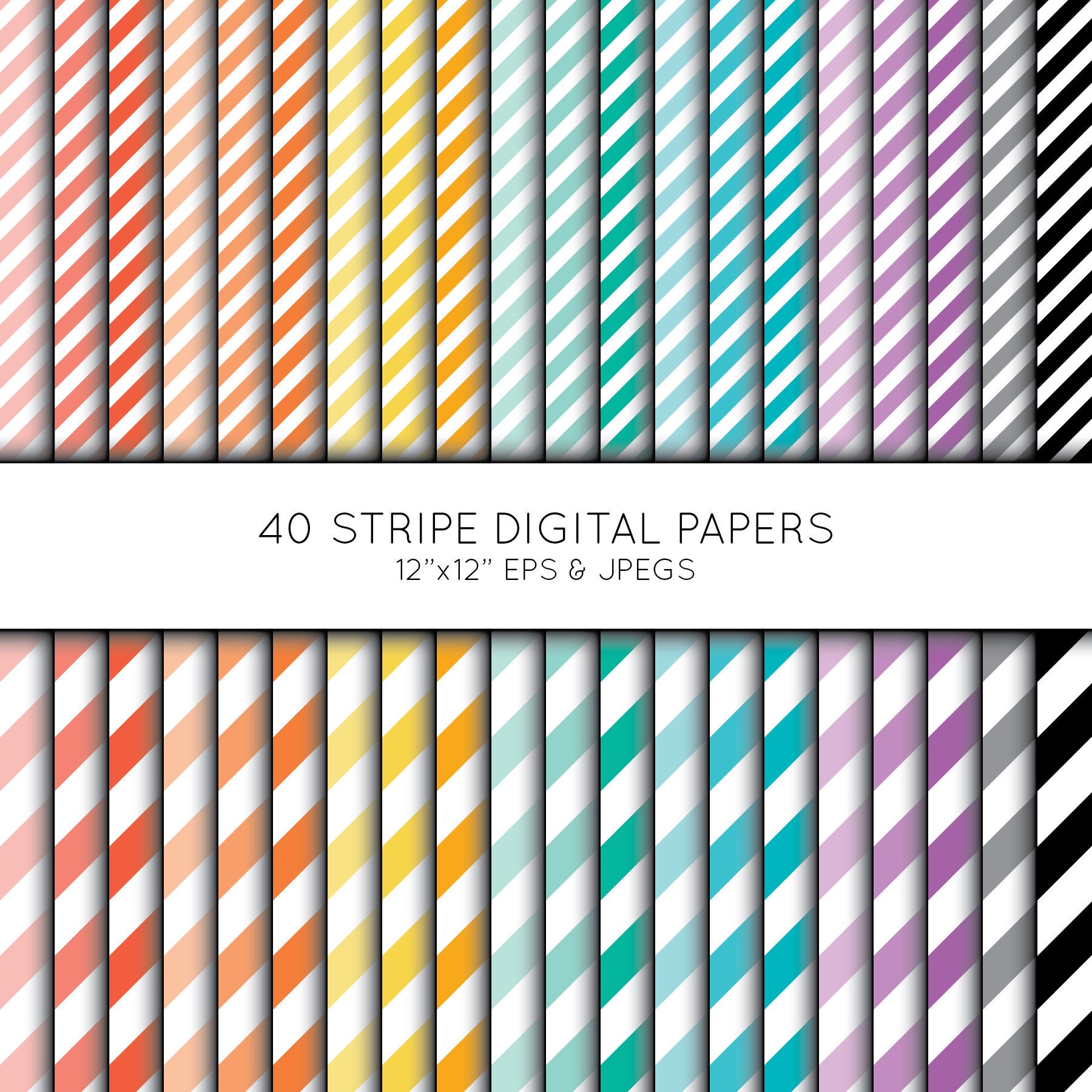 Stripe Digital Paper Striped Scrapbook Paper Stripes Digital - Etsy