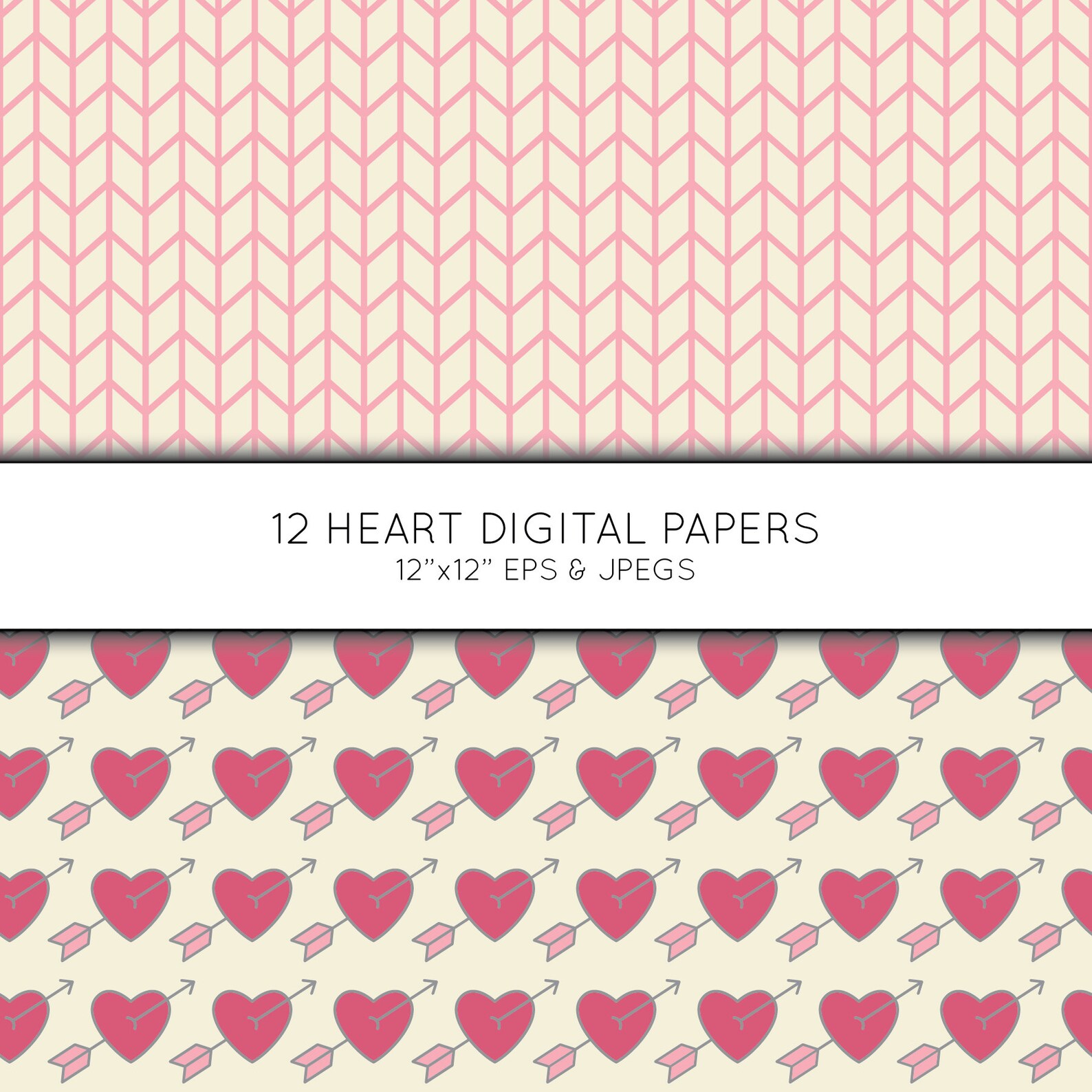 Valentine Digital Paper Heart Scrapbook paper Heart digital | Etsy