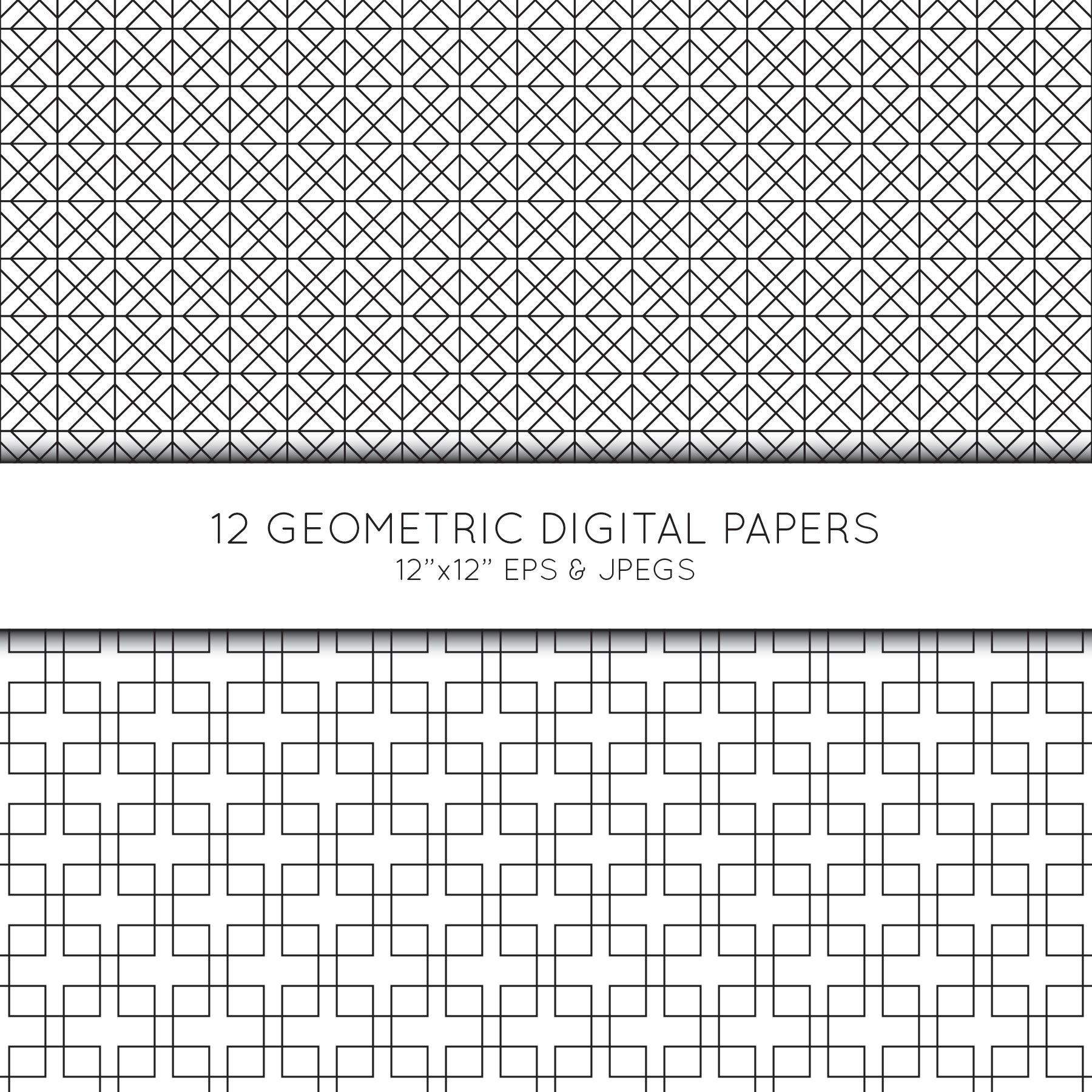 Geometric Digital Paper Geometric Scrapbook Paper Black and - Etsy