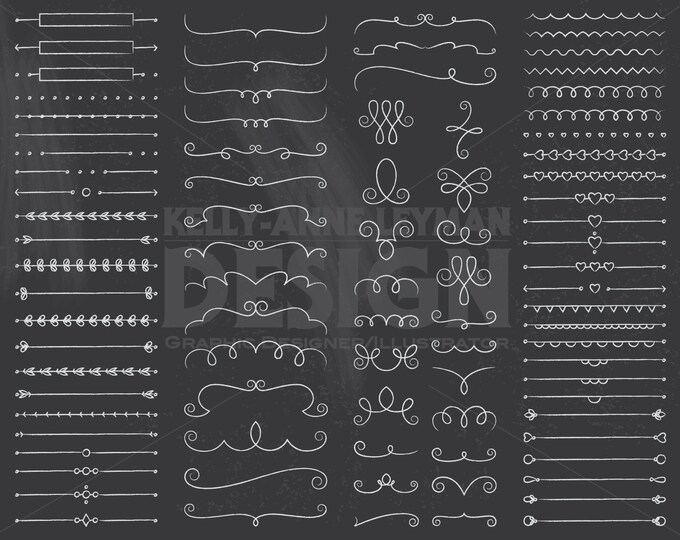 Text Divider Clipart Hand Drawn Chalkboard Text Divider PNG Page ...